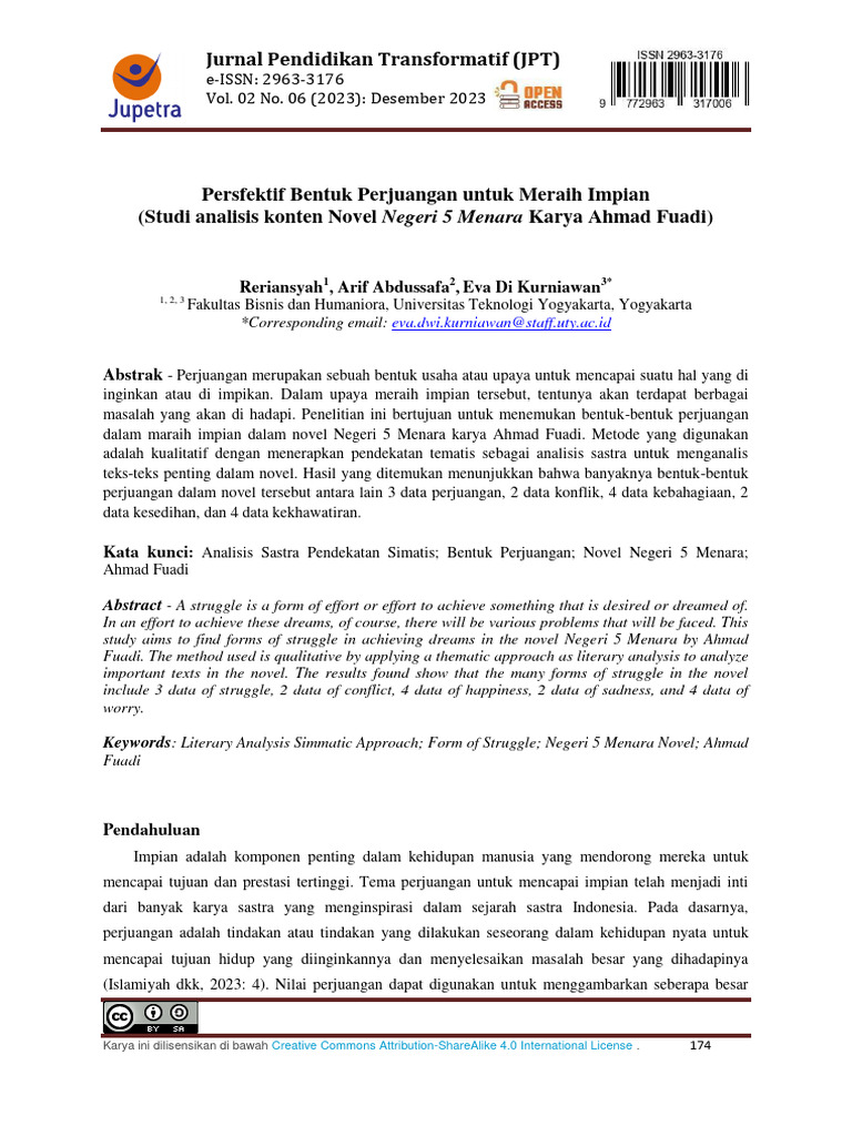 Jurnal Pendidikan Transformatif (JPT) : e-ISSN: 2963-3176 Vol. 02 No. 06 (2023) : Desember 2023 ...