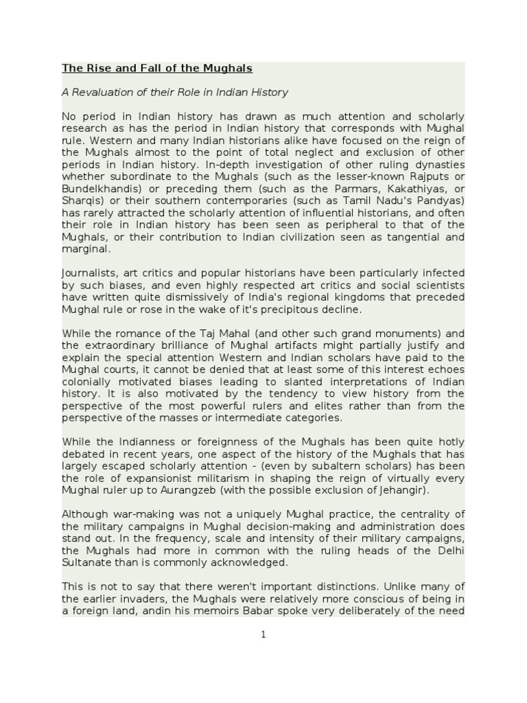 The Rise and Fall of The Mughals | PDF | Mughal Empire | British Empire