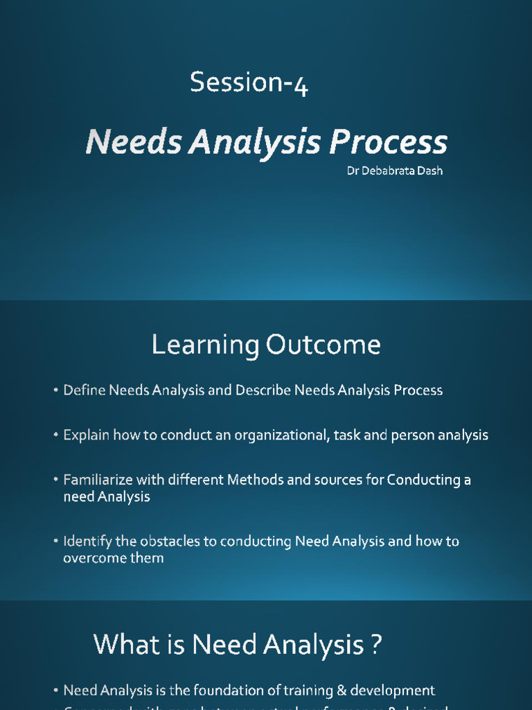 Session-4 Need Analysis | PDF | Leadership | Intelligence Analysis