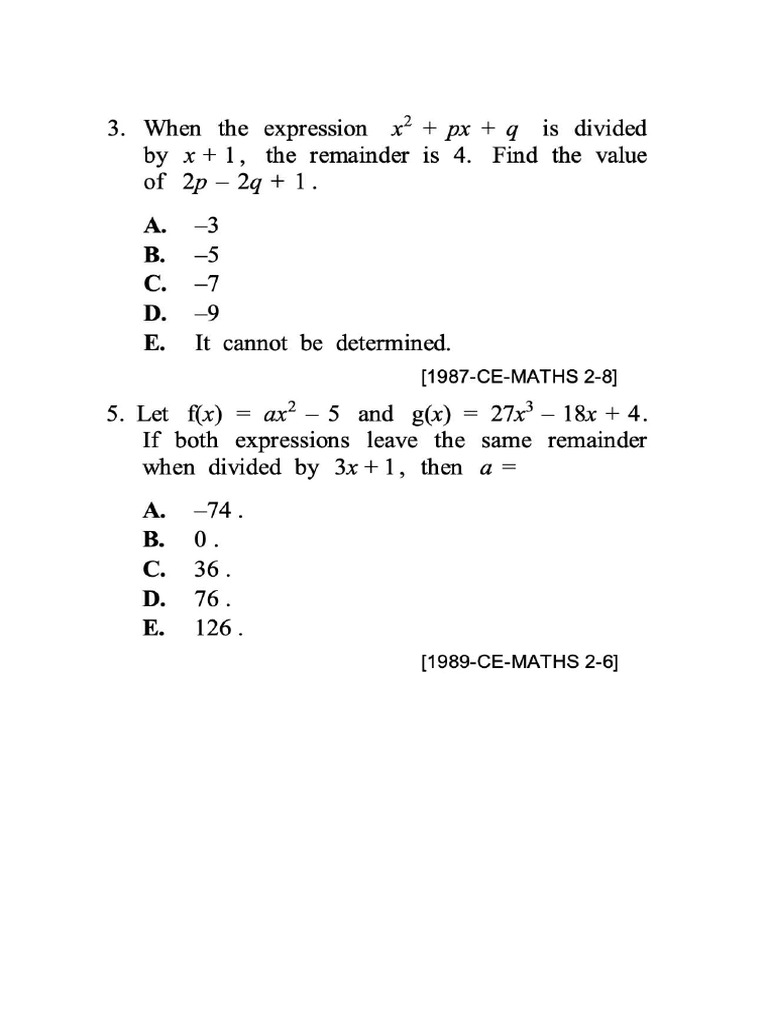 Remainder&Factor THM | PDF