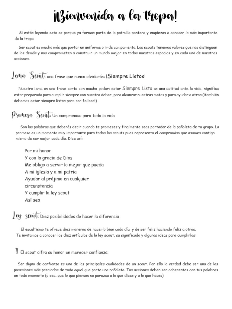 Guía Scout: Valores y Promesas | PDF | Exploración