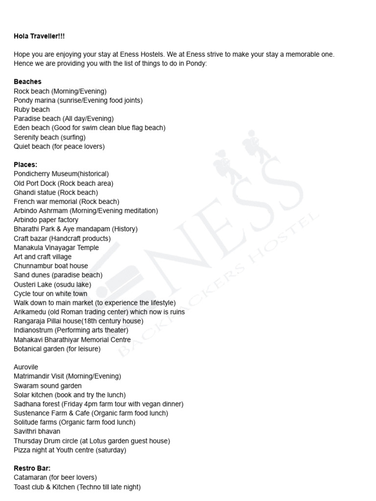 Things To Do | PDF | Foods | Cuisine