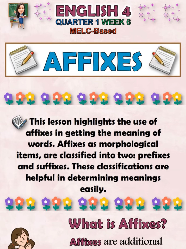 Lesson 6-Identify Meanings of Unfamiliar Words Through Structural Analysis (Words and Affixes ...