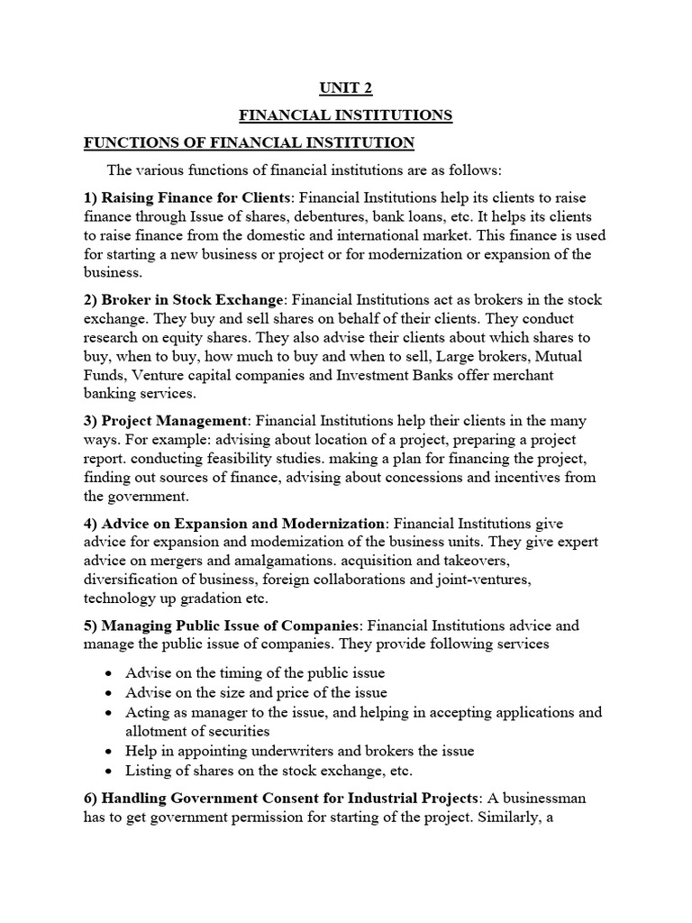 Ifs Unit 2 | PDF | Non Bank Financial Institution | Banks