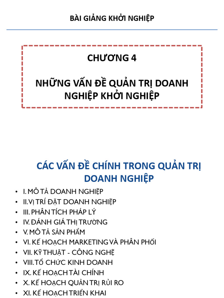 Chuong 4 - Nhung Van de Co Ban Ve Mot de An Kinh Doanh | PDF