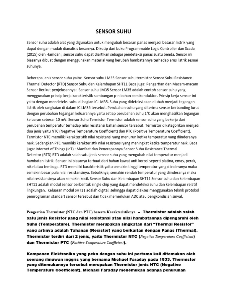 Simbol dan Jenis Sensor Suhu | PDF