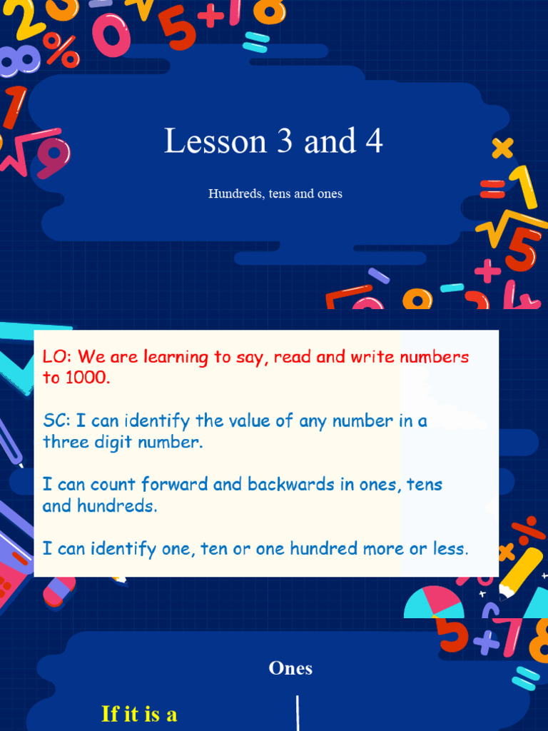 Maths lesson 3 and 4- Counting forwards and backwards | PDF | Notation ...