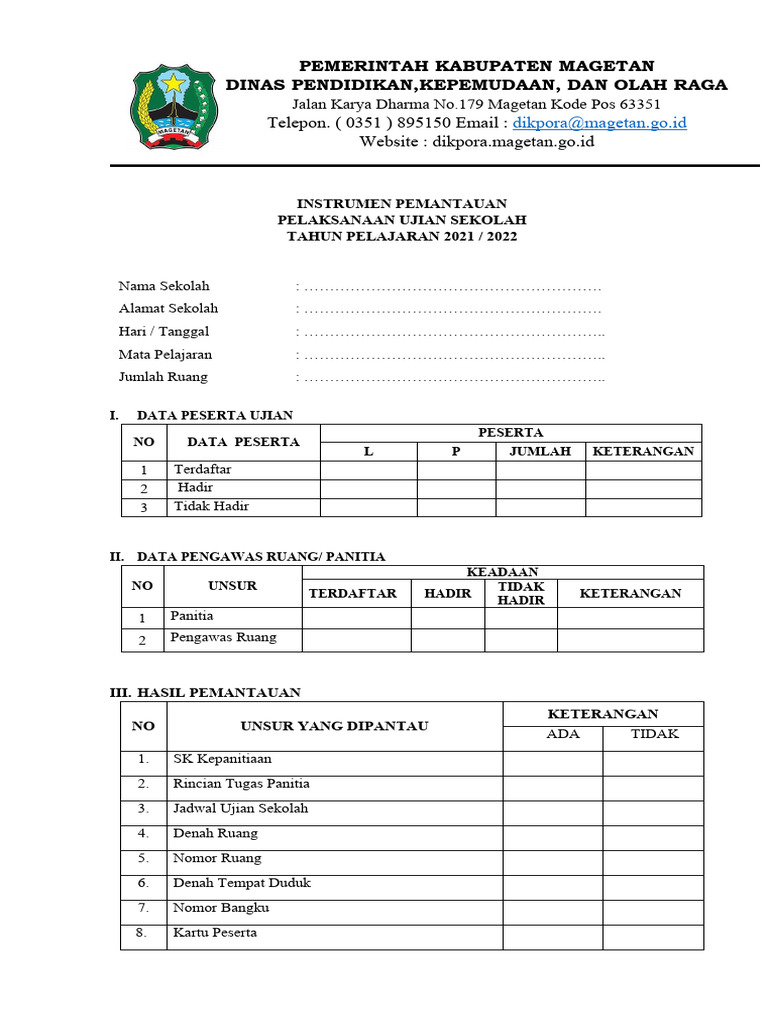 Instr - Supervisi Us - (2021-2022) | PDF