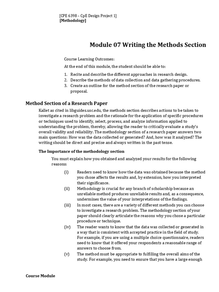 W8 Module 7 Methodology Pdf Pdf Sampling Statistics Statistics
