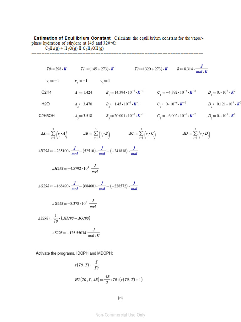 Estimation of Equilibrium Constant | PDF | Analytical Chemistry | Branches Of Thermodynamics