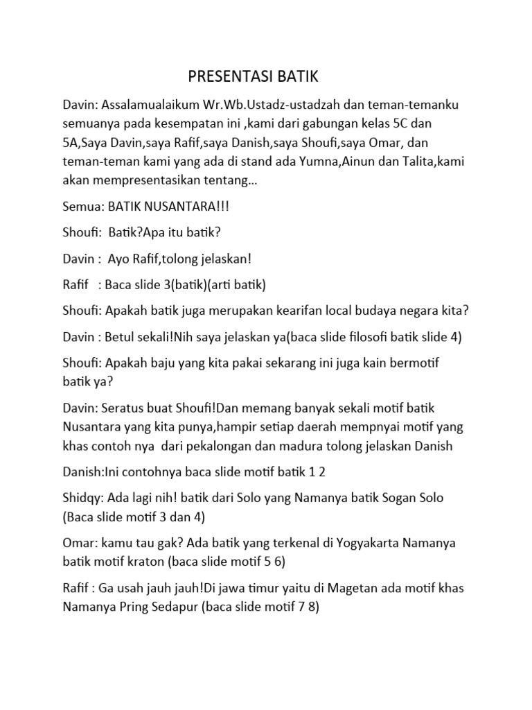 Presentasi Batik | PDF