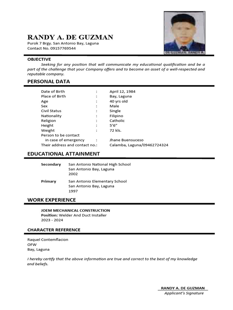 Randy A. de Guzman | PDF | Wellness