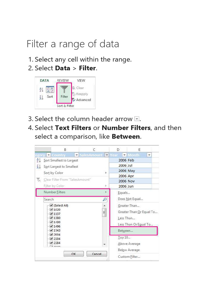 How To Execute Filter Operation in Excel - Manual | PDF