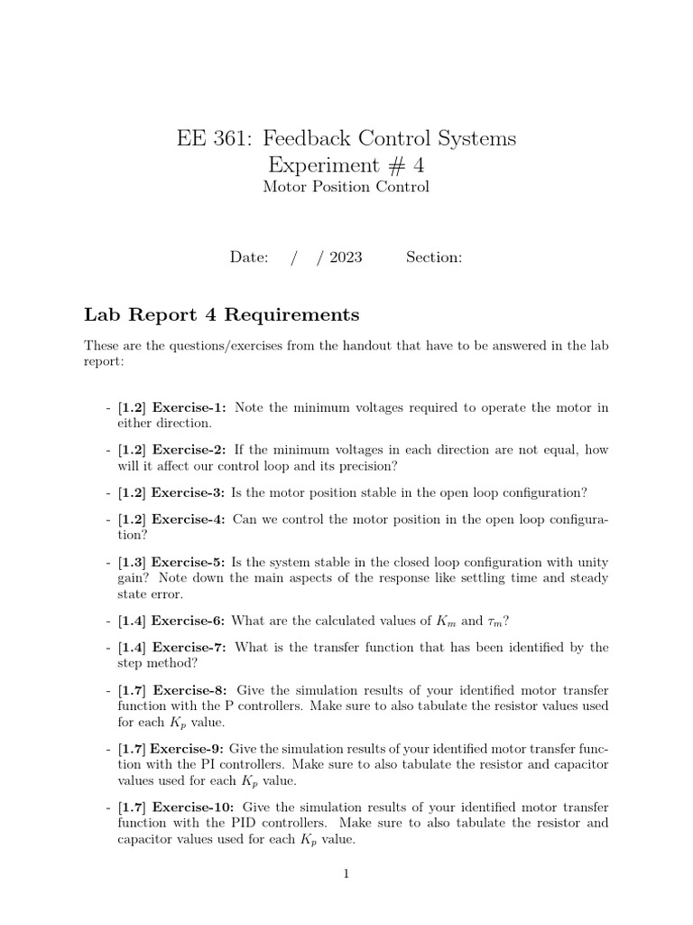Exp 4 | PDF | Control Theory | Electrical Engineering