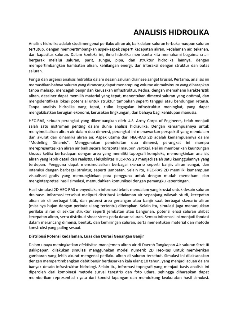 Analisis Hidrolika | PDF