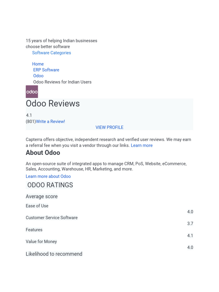 Oddo | PDF | Enterprise Resource Planning | Customer Relationship ...