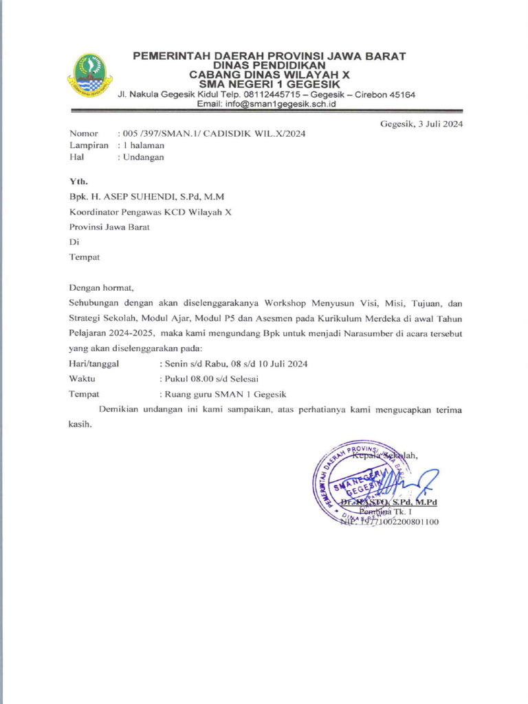 Undangan IHT Bpk. H. Asep Suhendi, S.PD, M.M | PDF