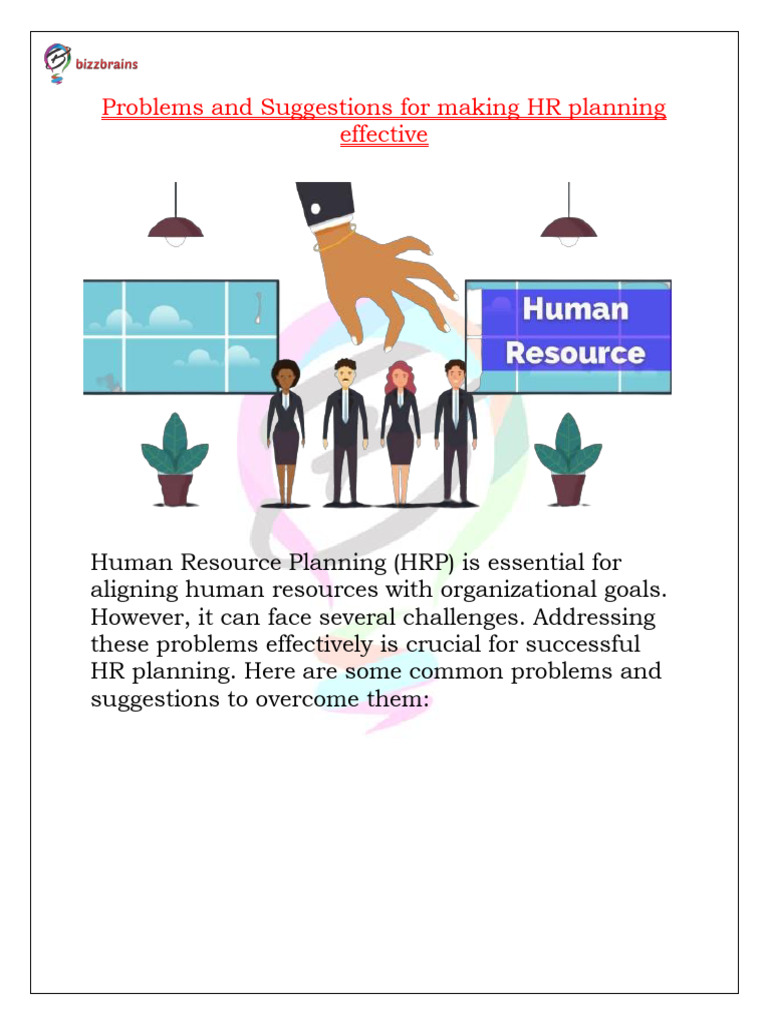 Problems and Suggestions For Making HR Planning Effective | PDF ...