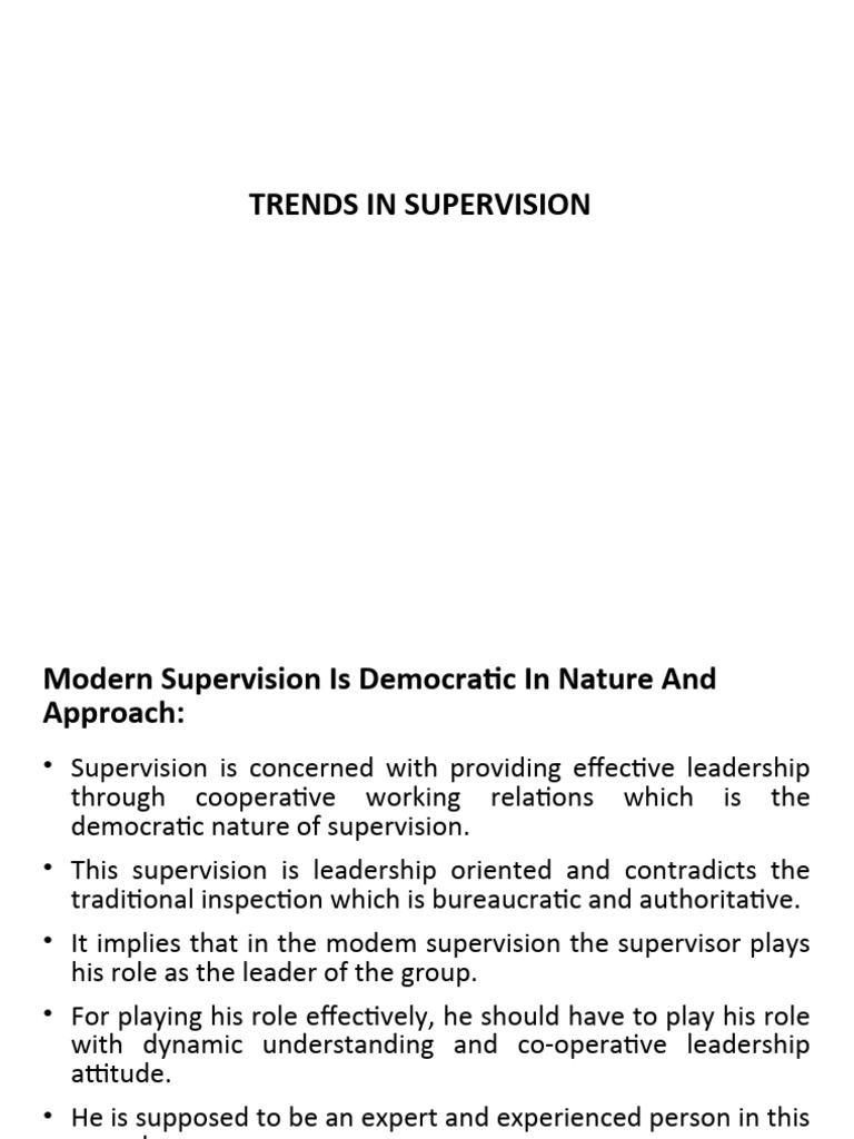 Trends in Supervision | PDF | Teachers | Leadership