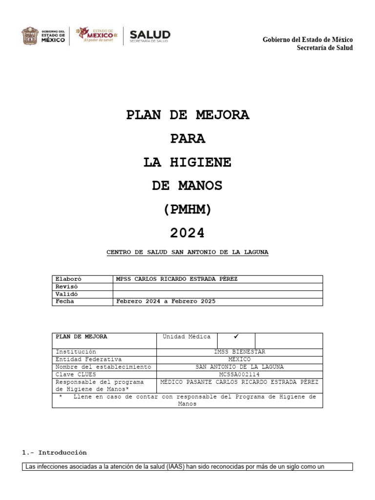 Misp Aesp 5 1 Programa HM | PDF | Lavado de manos | Higiene