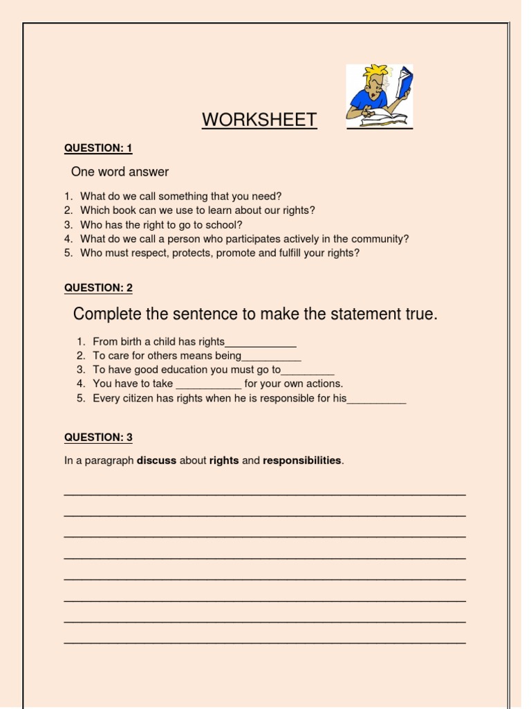 Worksheet: One Word Answer | PDF