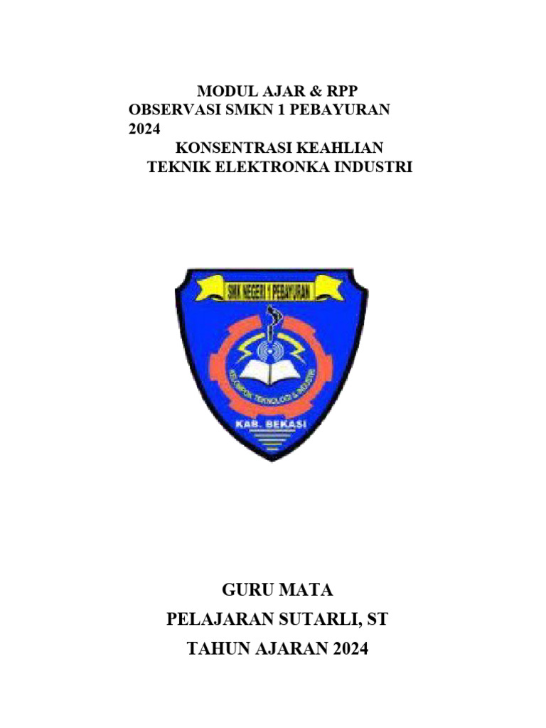 Modul Ajar RPP Tei Kelas Xi Mapel Penerapan Rangkaian Elektronika (Sutarli, ST) | PDF