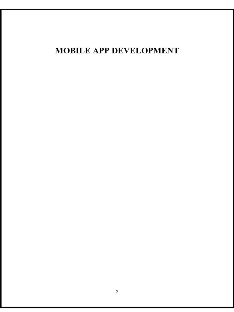 Mobile Application Development Notes | PDF | Android (Operating System ...