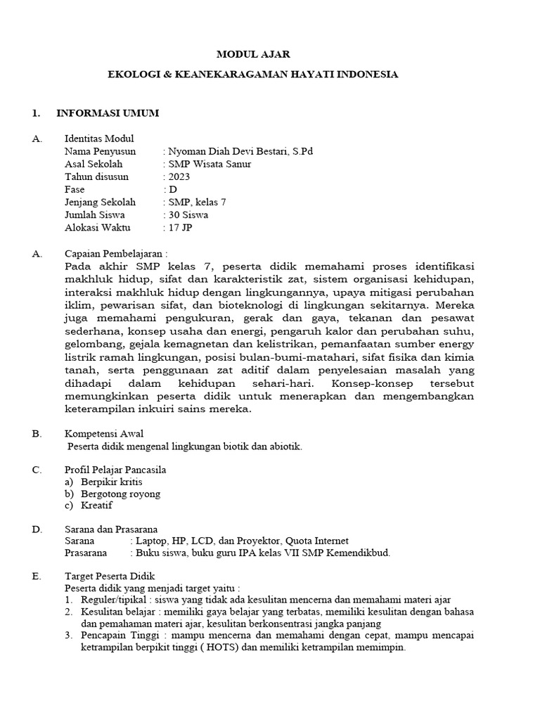 10.modul Ajar Ipa Bab 6 | PDF
