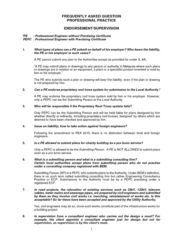 FAQ(PPC_20.4.2017) | PDF | Engineer | Legal Liability