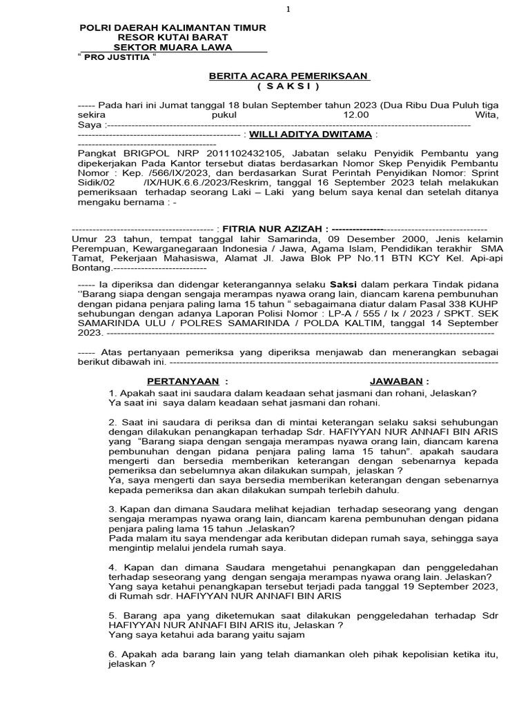 Bap Saksi Wildan | PDF