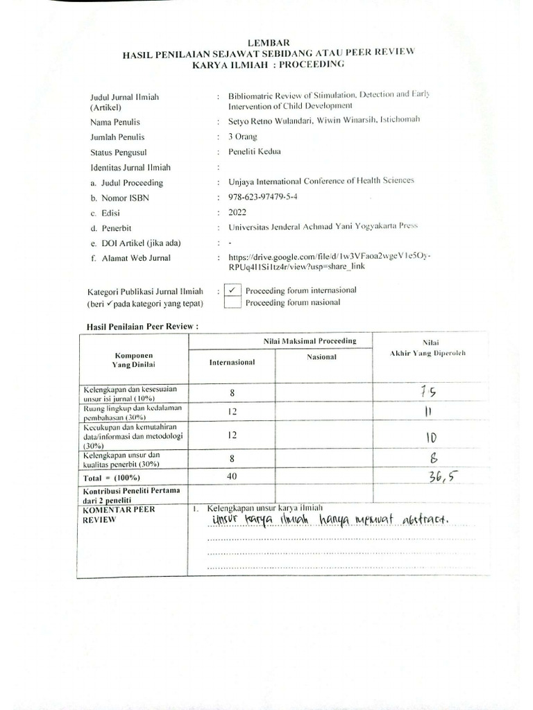 Peer Reviewer Prosiding | PDF