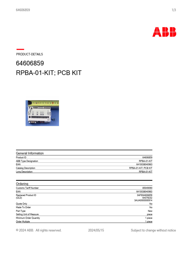 Rpba-01-Kit PCB Kit: Product-Details | PDF | Technology & Engineering