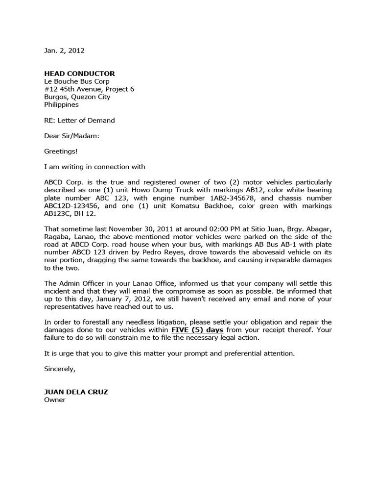 Letter of Demand | PDF | Business