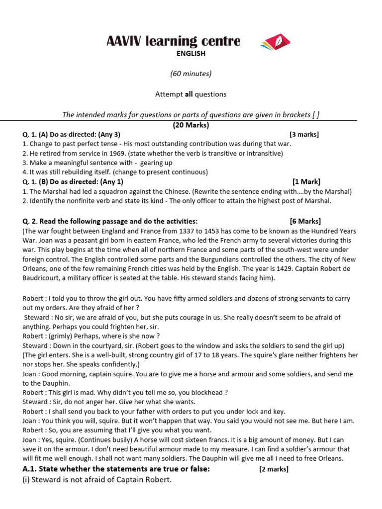 English Unit Test 1 STB X | PDF | Language Arts & Discipline