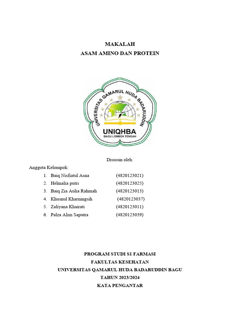 Asam Amino & Protein: Dasar Biokimia | PDF