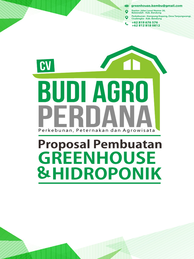 Proposal Greenhouse Dan Hidroponik 2018 | PDF