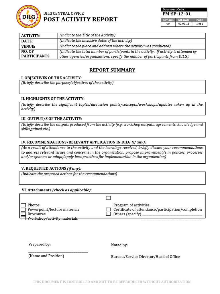 Post Activity Report | PDF