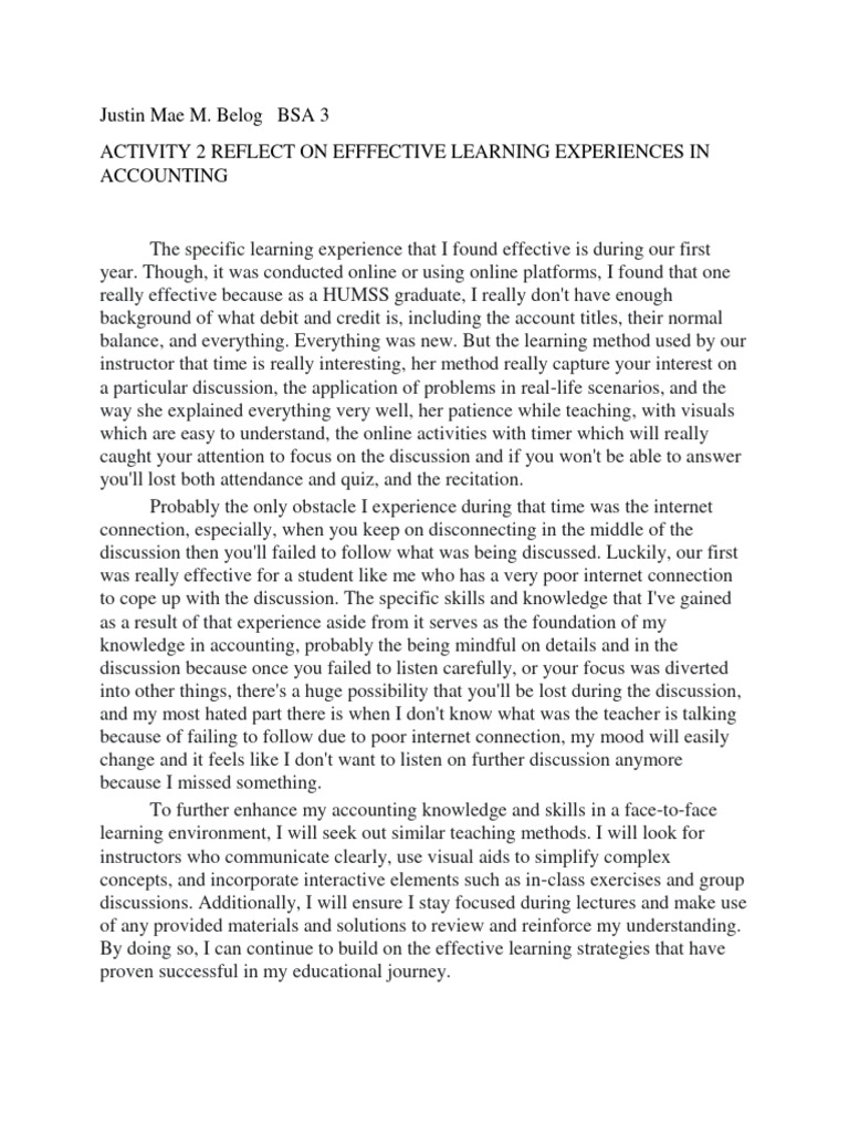 Belog JustinMae2 | PDF | Learning | Experience