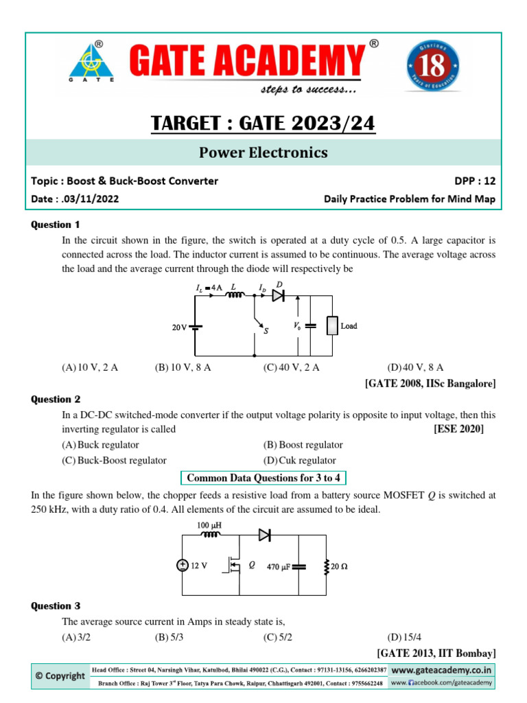 DPP-12 (Student Sheet) - 221105 - 101727 | PDF | Electrical Engineering | Electricity