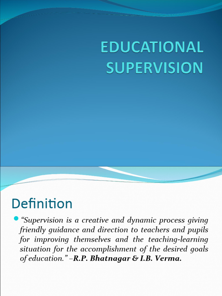 Educational Supervision | PDF | Teachers | Social Psychology