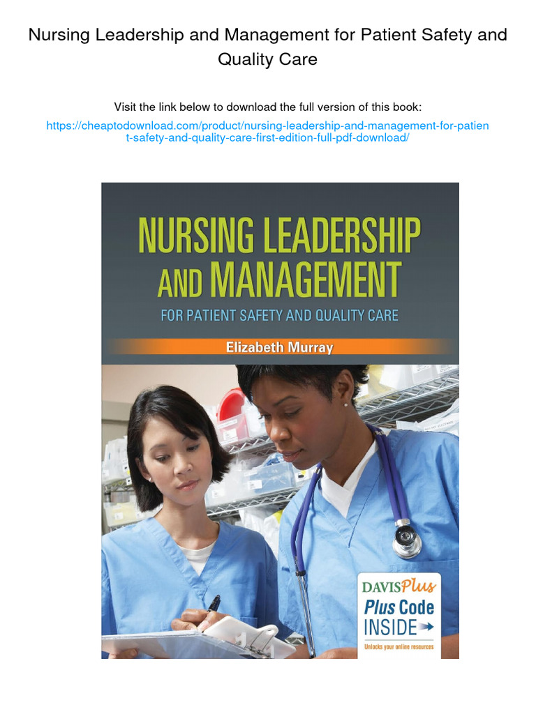 Nursing Leadership and Management For Patient Safety and Quality Care ...