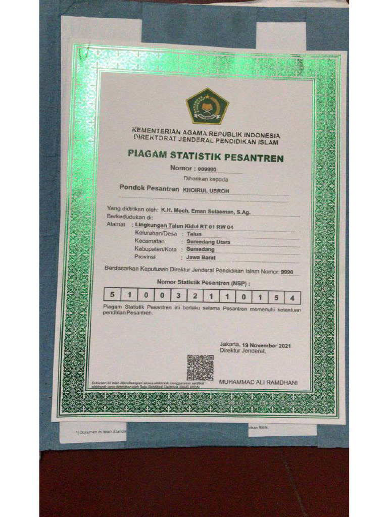 Piagam Ponpes | PDF