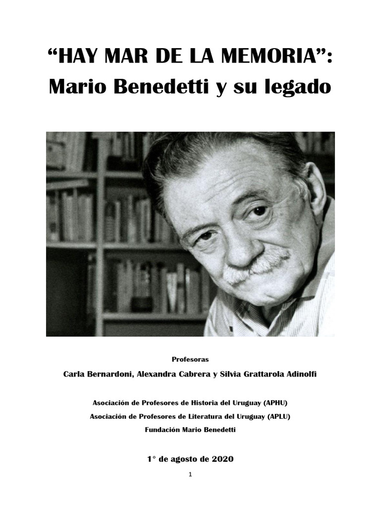 Hay Mar de La Memoria Mario Benedetti y Su Legado | PDF | Uruguay ...