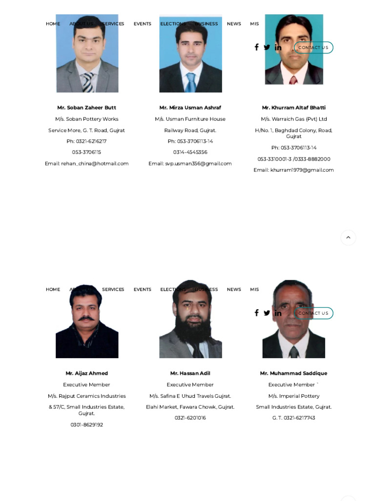Gujrat Chamber EXECUTIVE LIST (2019-2020) | PDF