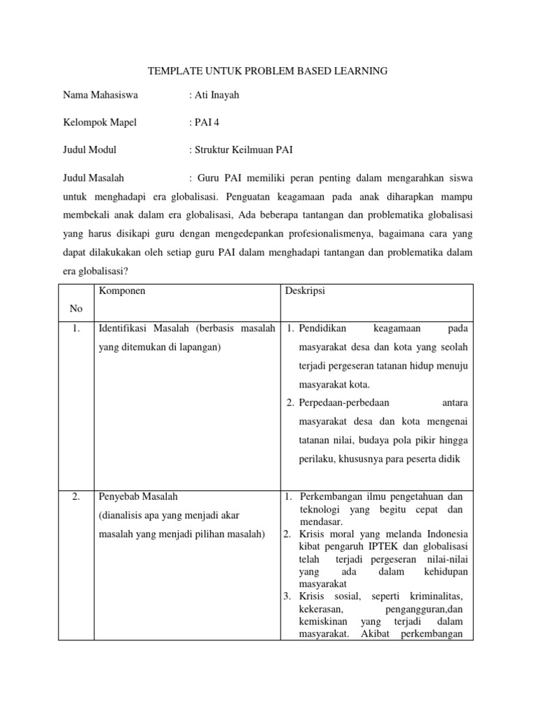 Ati - Analisis PBL Struktur Keilmuan Pai | PDF | Ilmu Sosial | Seni
