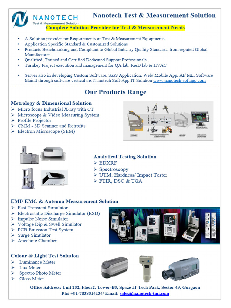 Nanotech-TMI Product Portfolio | PDF | Electrical Engineering | Electricity