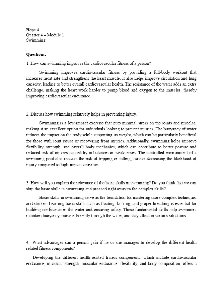 Document 5 | PDF | Swimming | Physical Fitness