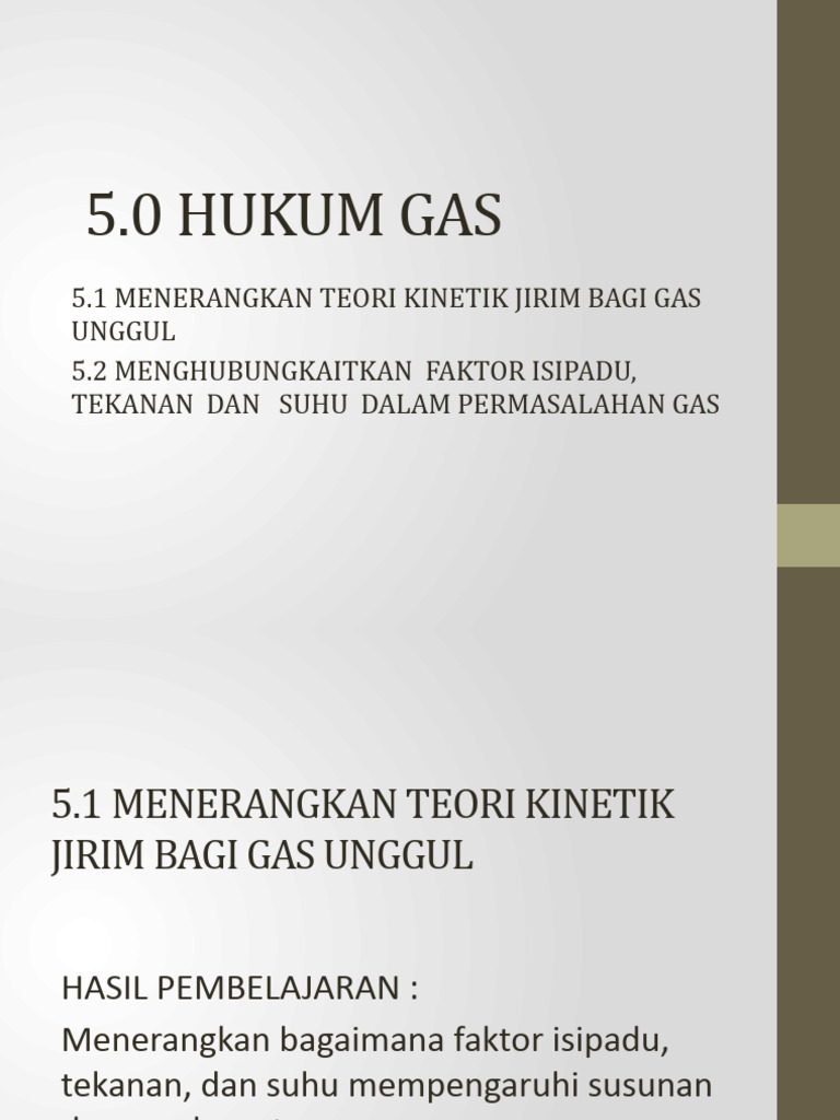 Teori Kinetik Jirim Gas dan Hukum Gas | PDF