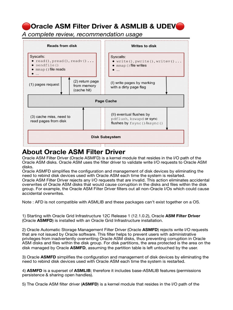 ?oracle ASM Filter Driver & ASMLIB & UDEV? (Kamrani) | PDF | Device ...