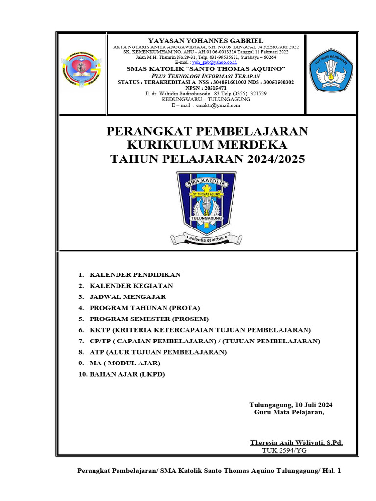 Perangkat Pembelajaran 2024-2025 | PDF
